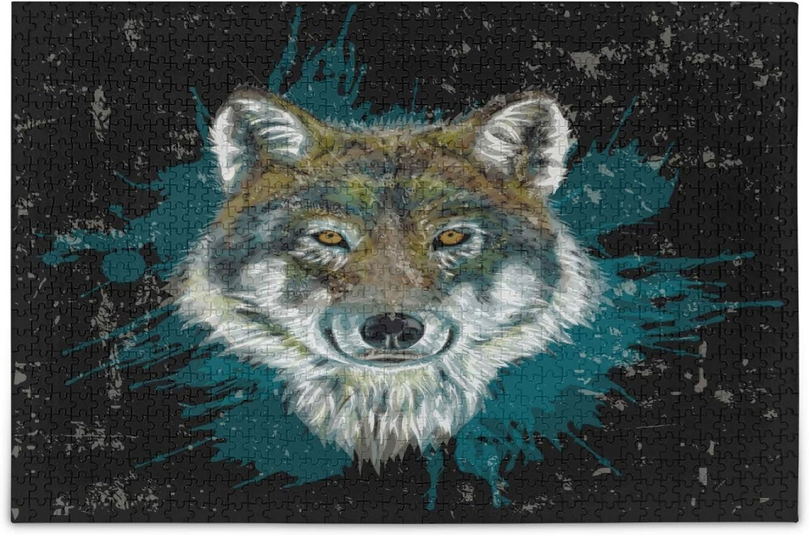 Wolf Grunge Animal Puzzle for Adults 500 Piece Puzzles Game DIY Toys ...