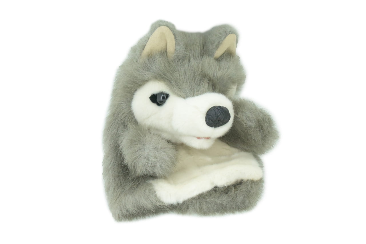 Wolf Hand Puppet, Very Nice Plush Gray Wolf, Stuffed Animal ...