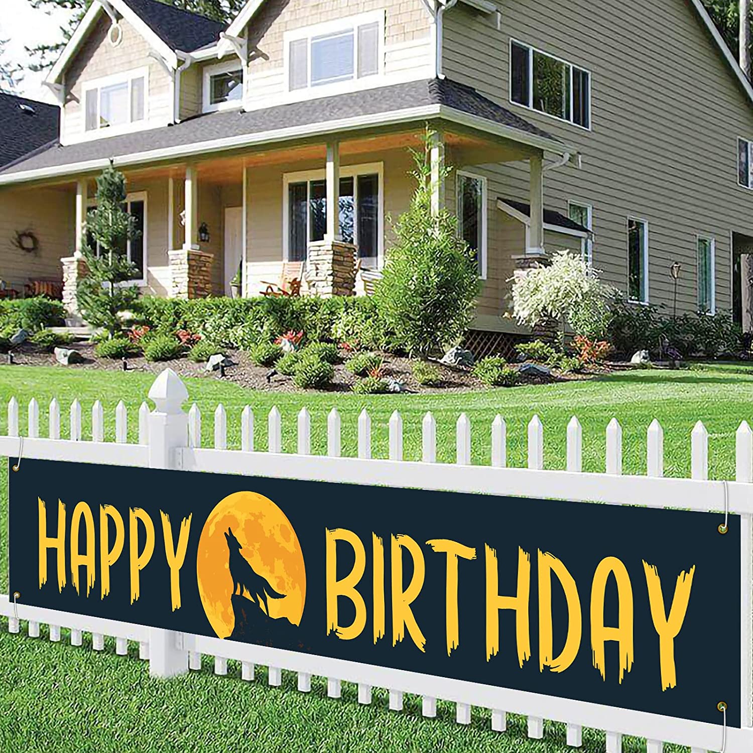 Wolf Happy Birthday Banner Wolf Animal Theme for Kids Boy Girl Women ...