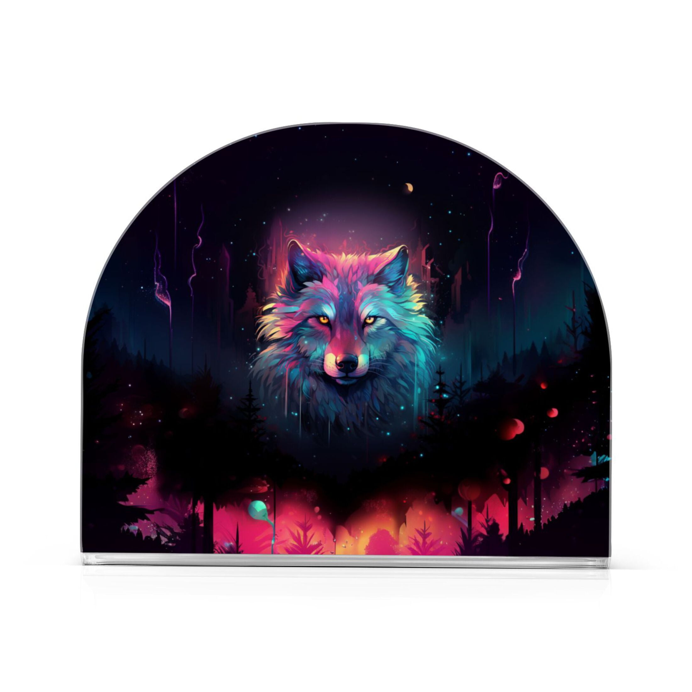 Wolf Head Colorful Napkin Holder for Table Clear Napkin Stand Paper ...