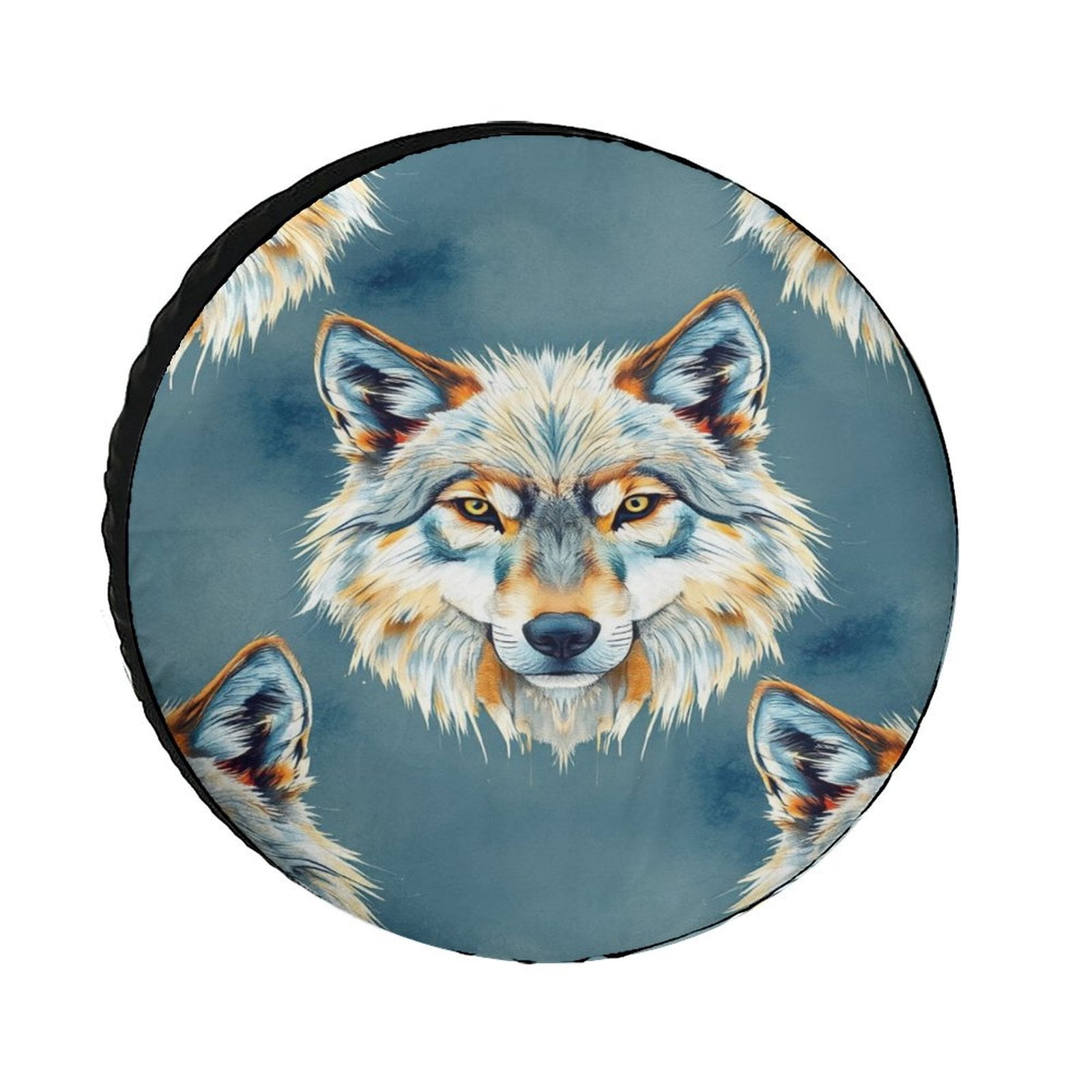 Wolf Head Pattern Spare Tire Cover Universal Wheel Tire Protectors for ...