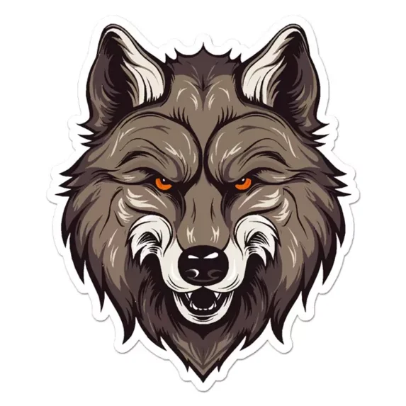 Wolf Head Sticker Indoor Outdoor Phone Decal Water Bottle Stickers Car ...