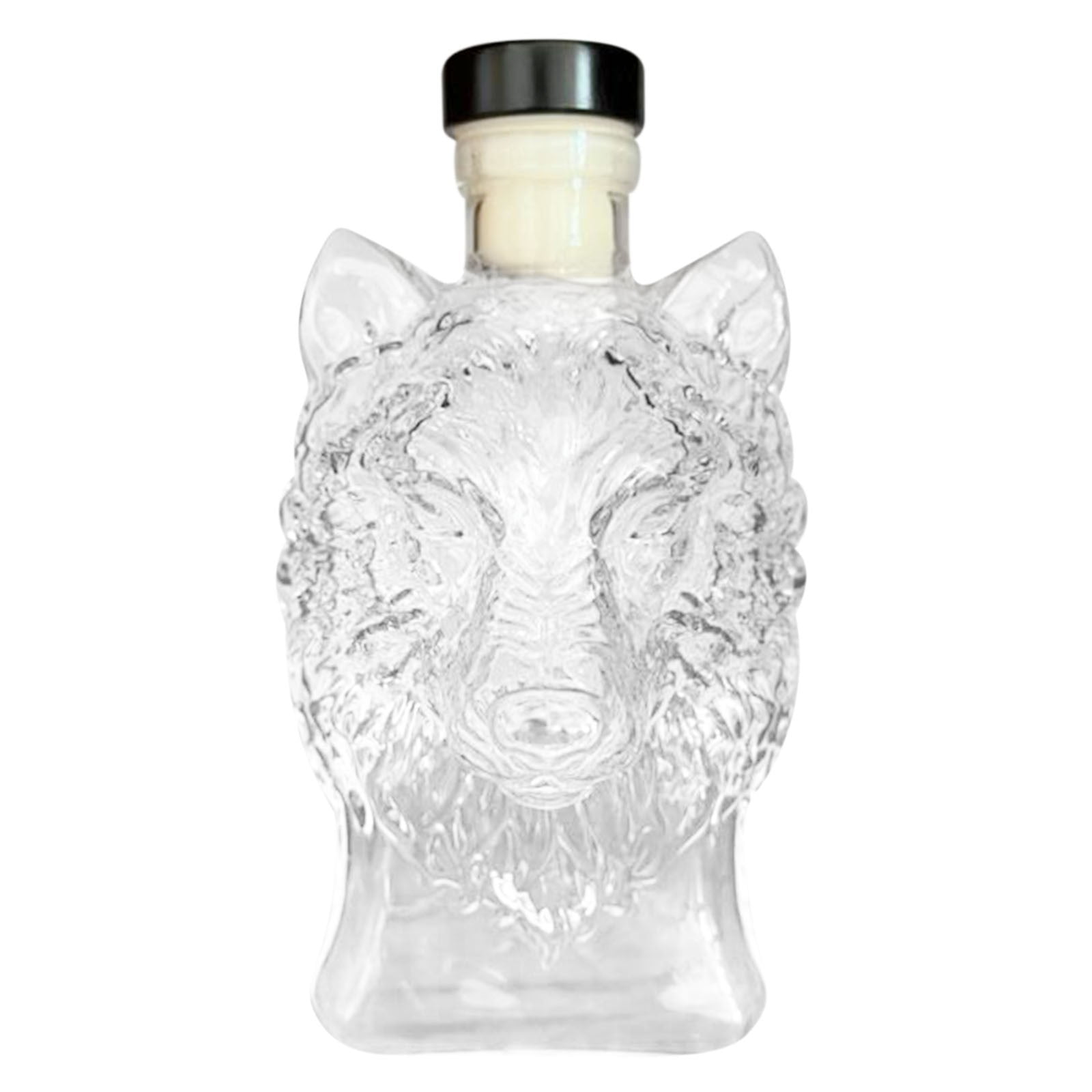 Wolf Head Whiskey Bottle, 330ml High Borosilicate Glass, Animal Shape ...