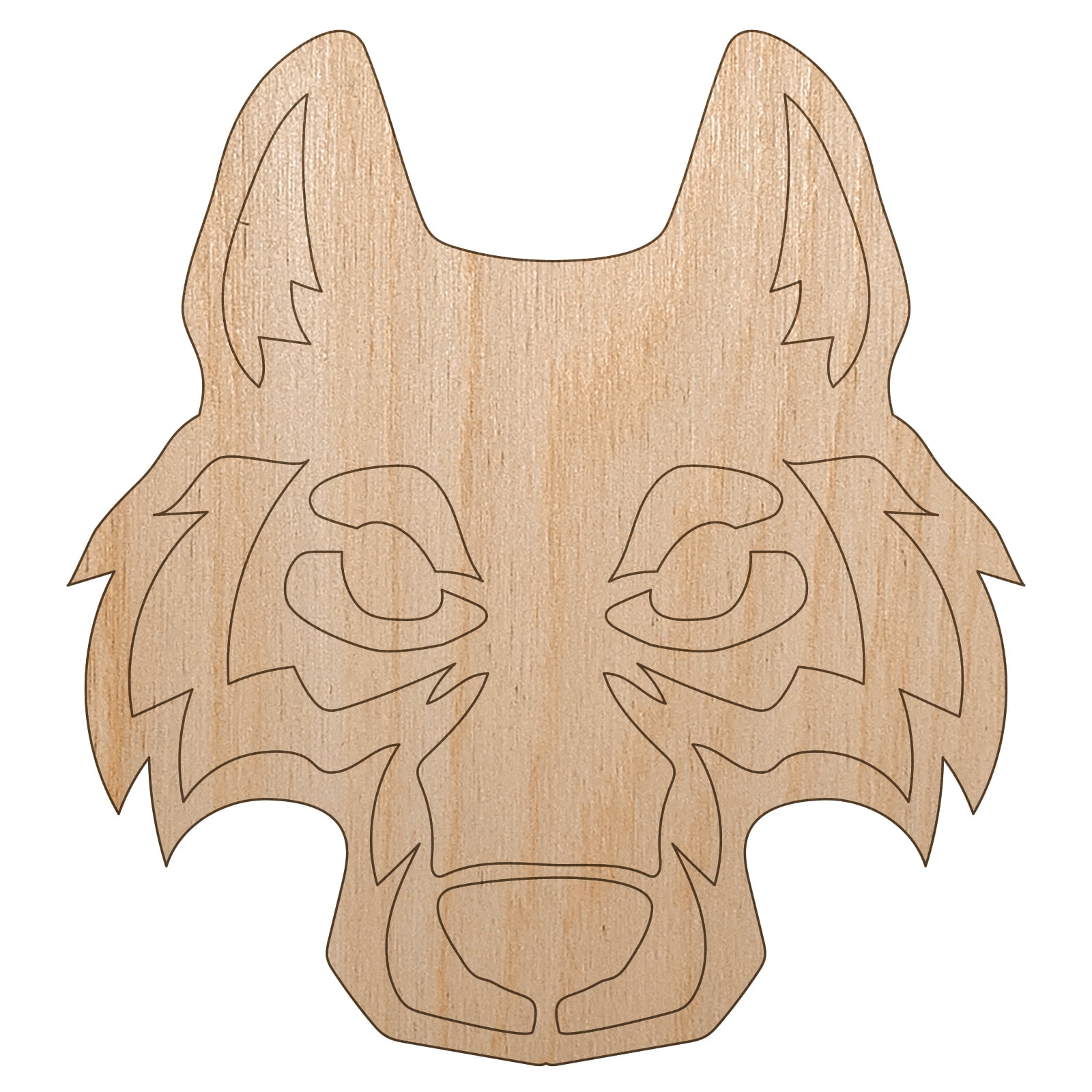 Wolf Head Wood Shape Unfinished Piece Cutout Craft DIY Projects - 4.70 ...