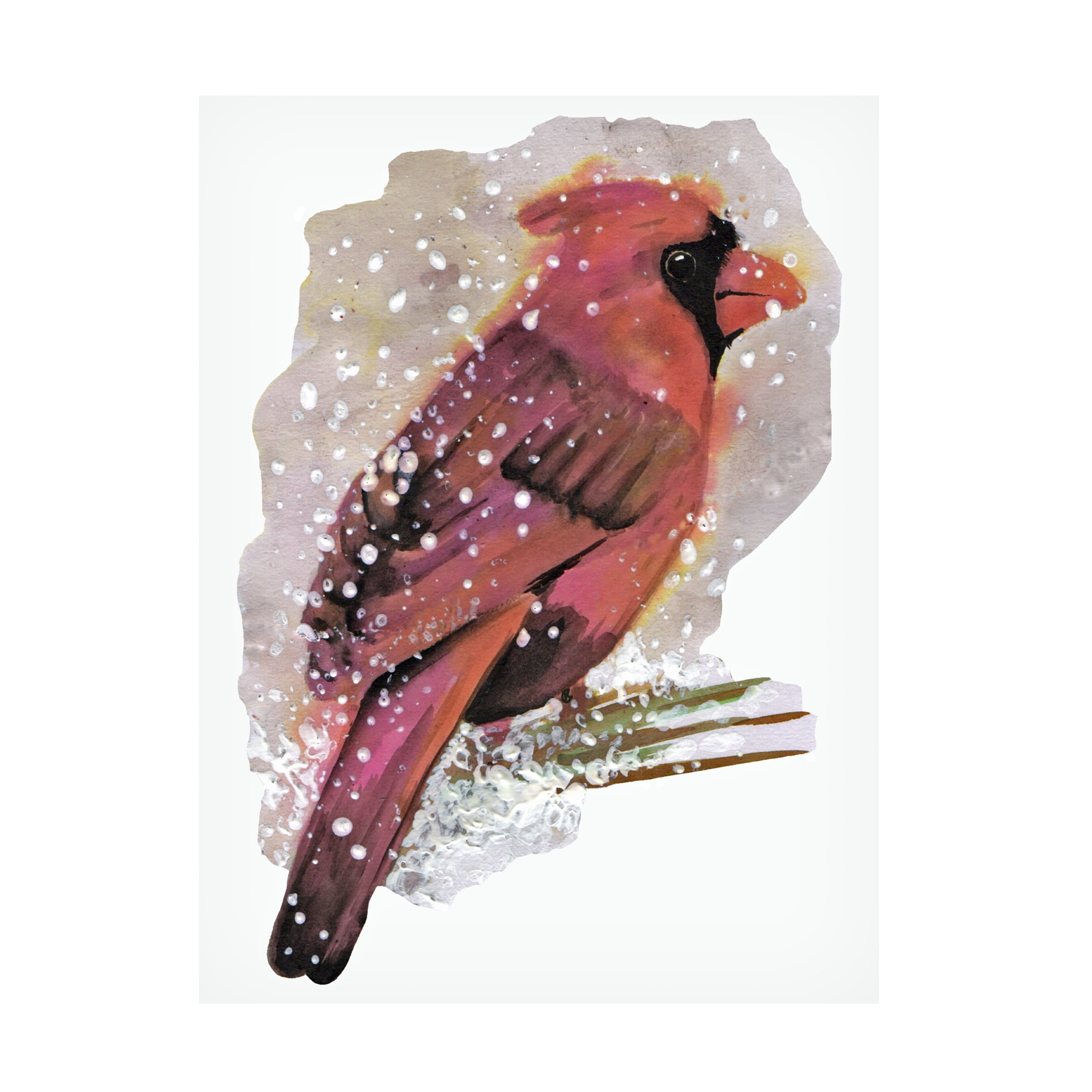 Wolf Heart Illustrations 'Cardinal Bird in the Snow' Canvas Art ...