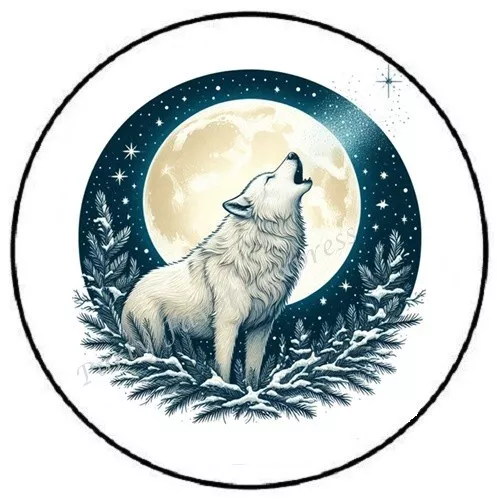 Wolf Howling At Moon Sticker Party Favors Sticker Envelope Seals Labels ...
