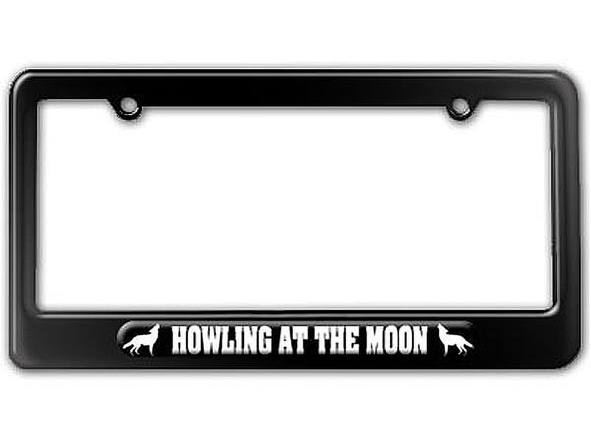 Wolf Howling At The Moon License Plate Frame - Walmart.com