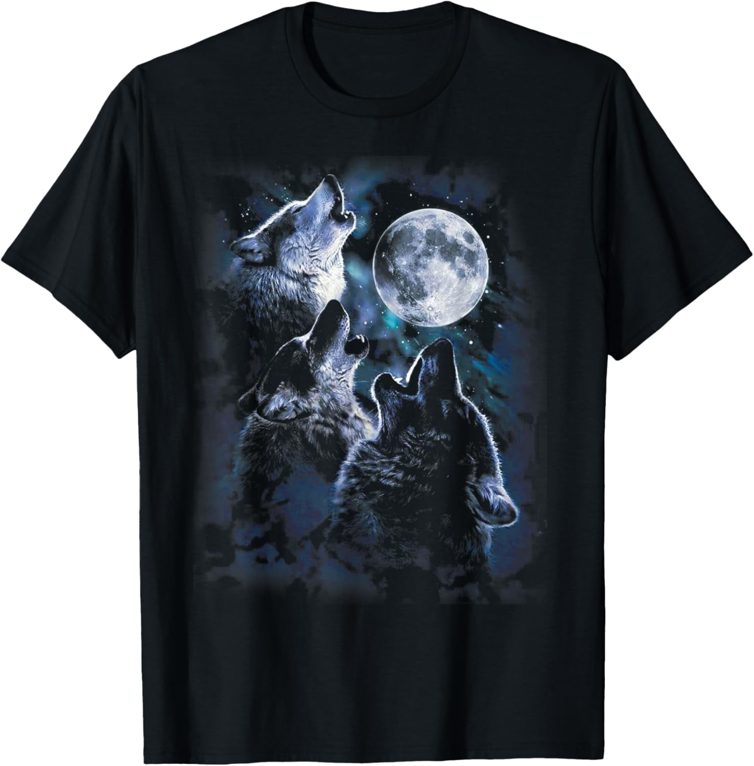 Wolf Howling At The Moon T-Shirt Wildlife Wolves Lovers Men T-Shirt ...