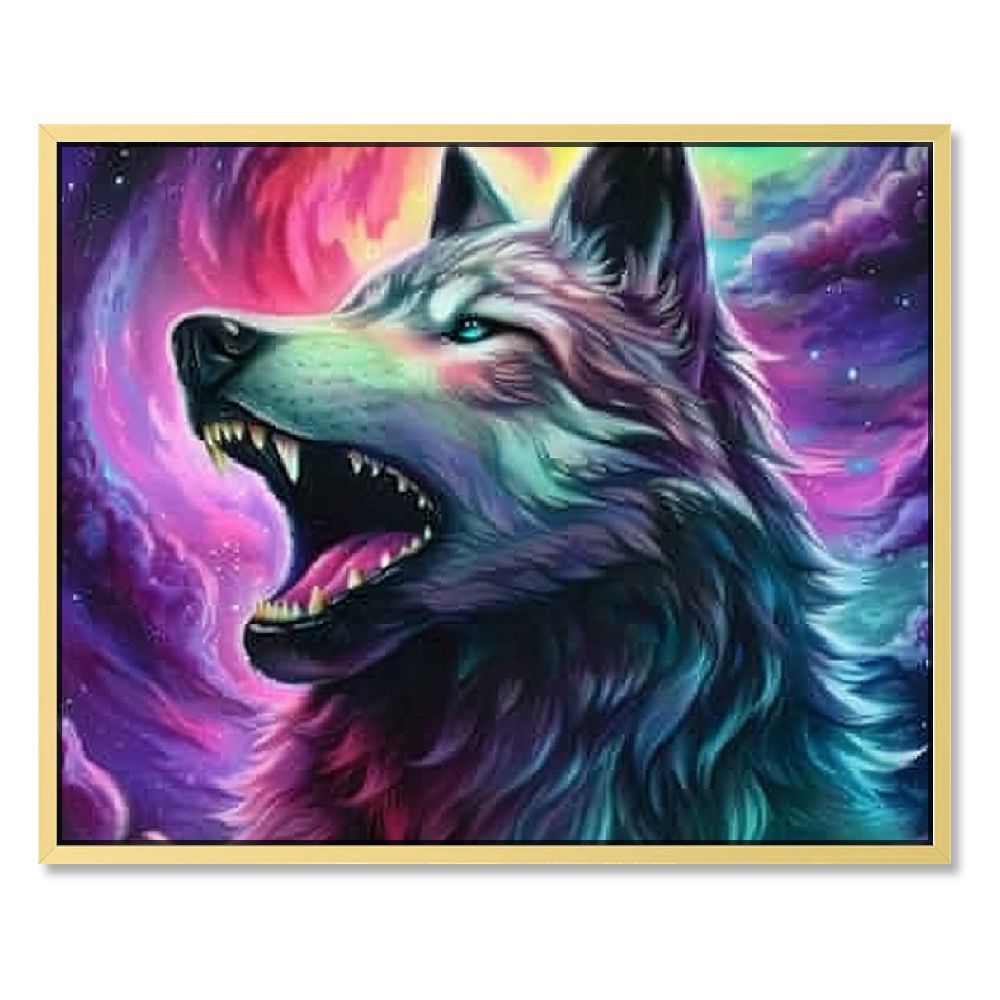Wolf Howling Canvas Painting Hanging Picture Vertical Decoration for ...