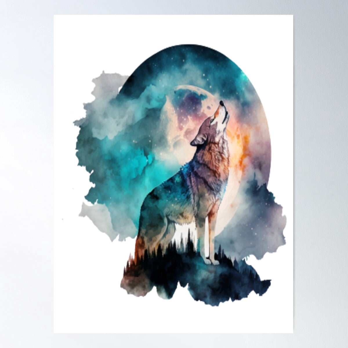 Wolf Howling Poster Wall Art, Modern Wall Decor For Living Room Bedroom ...