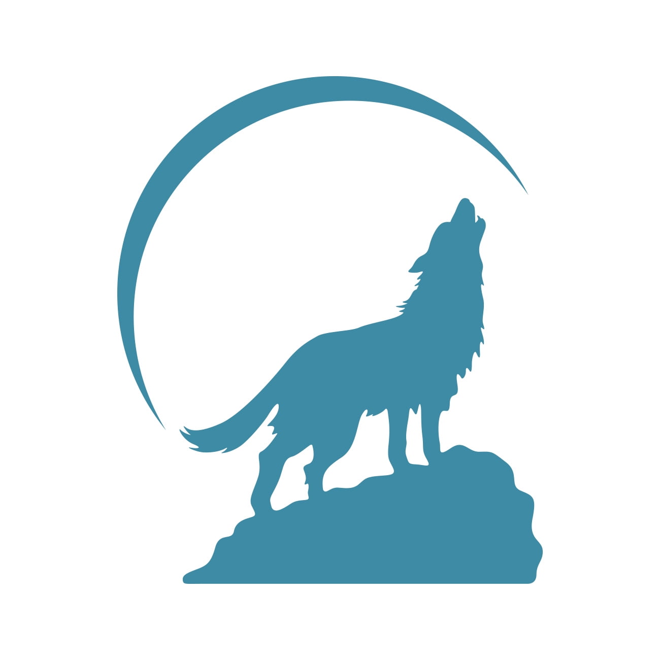 Wolf Howling on Rock with Moon Sticker Decal Die Cut - Self Adhesive ...
