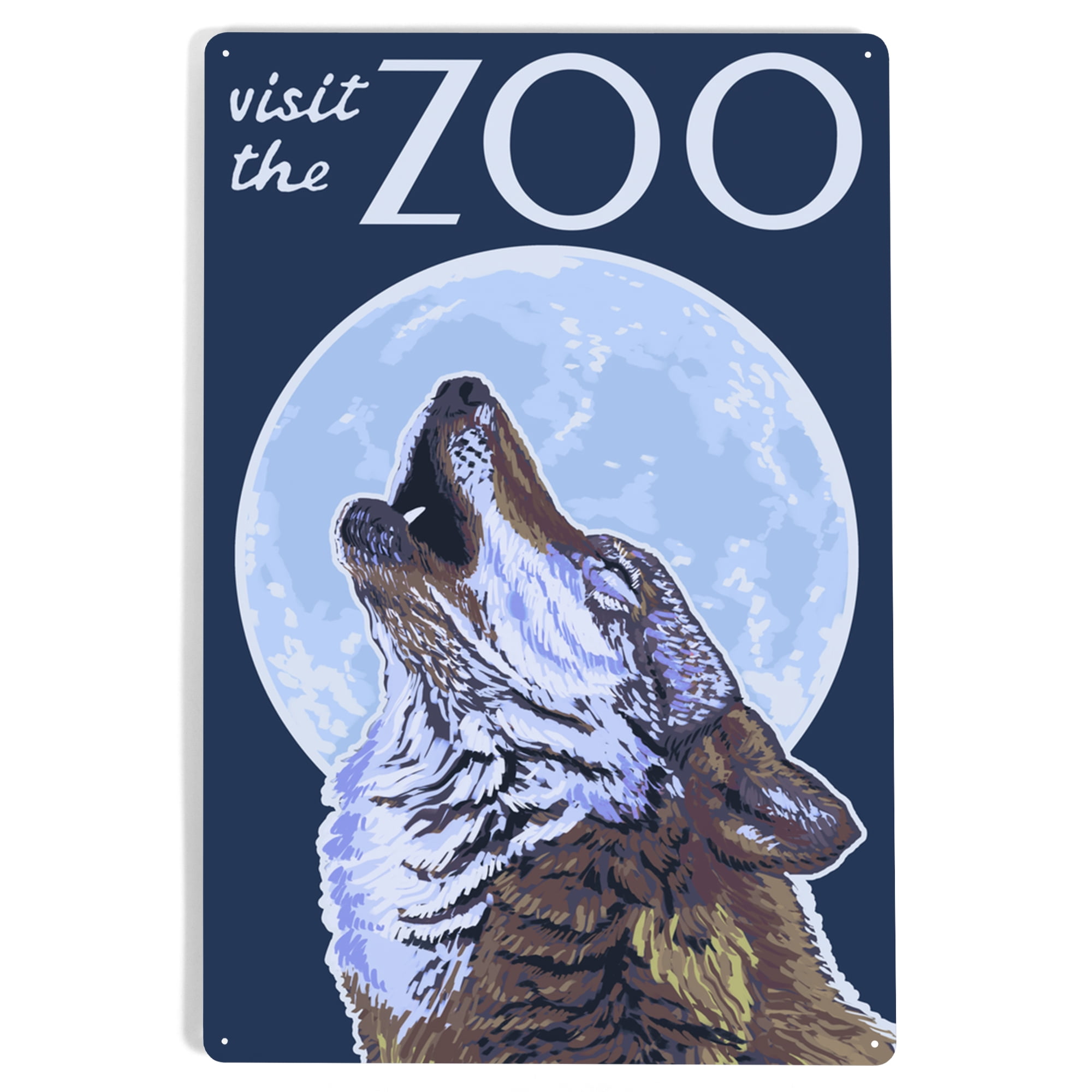 Wolf Howling, Visit the Zoo (12x18 Aluminum Art, Indoor Outdoor Metal ...