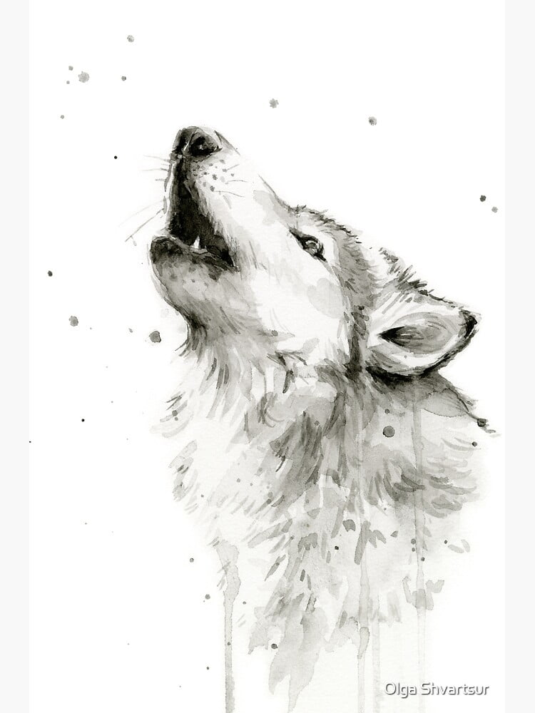 Wolf Howling Watercolor Fashion Art Decor Frame - Walmart.com