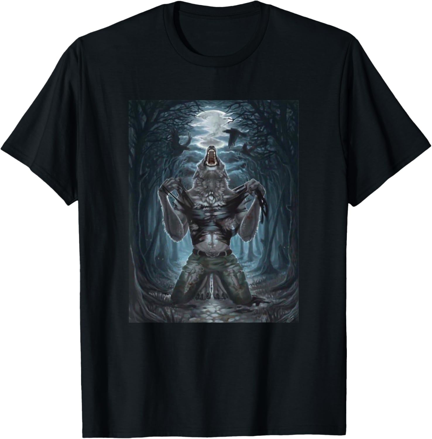 Wolf Howling Werewolf Ripping Off Meme Mens T-Shirt - Walmart.com