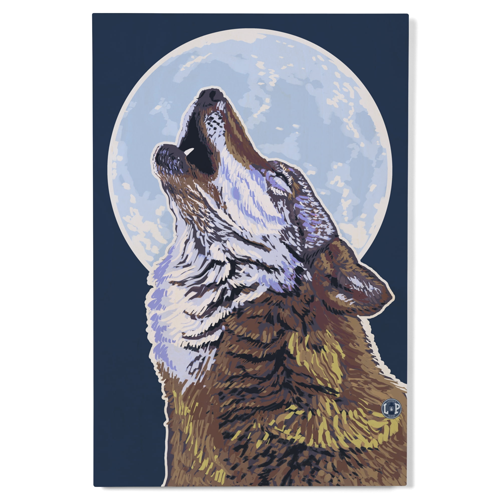 Wolf Howling at Moon Birch Wood Wall Sign (12x18 Rustic Home Decor ...