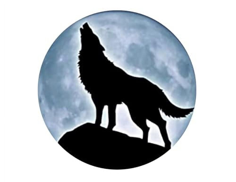 Wolf Howling at Moon Birthday Cake Topper Edible Icing Image (8 Inch ...