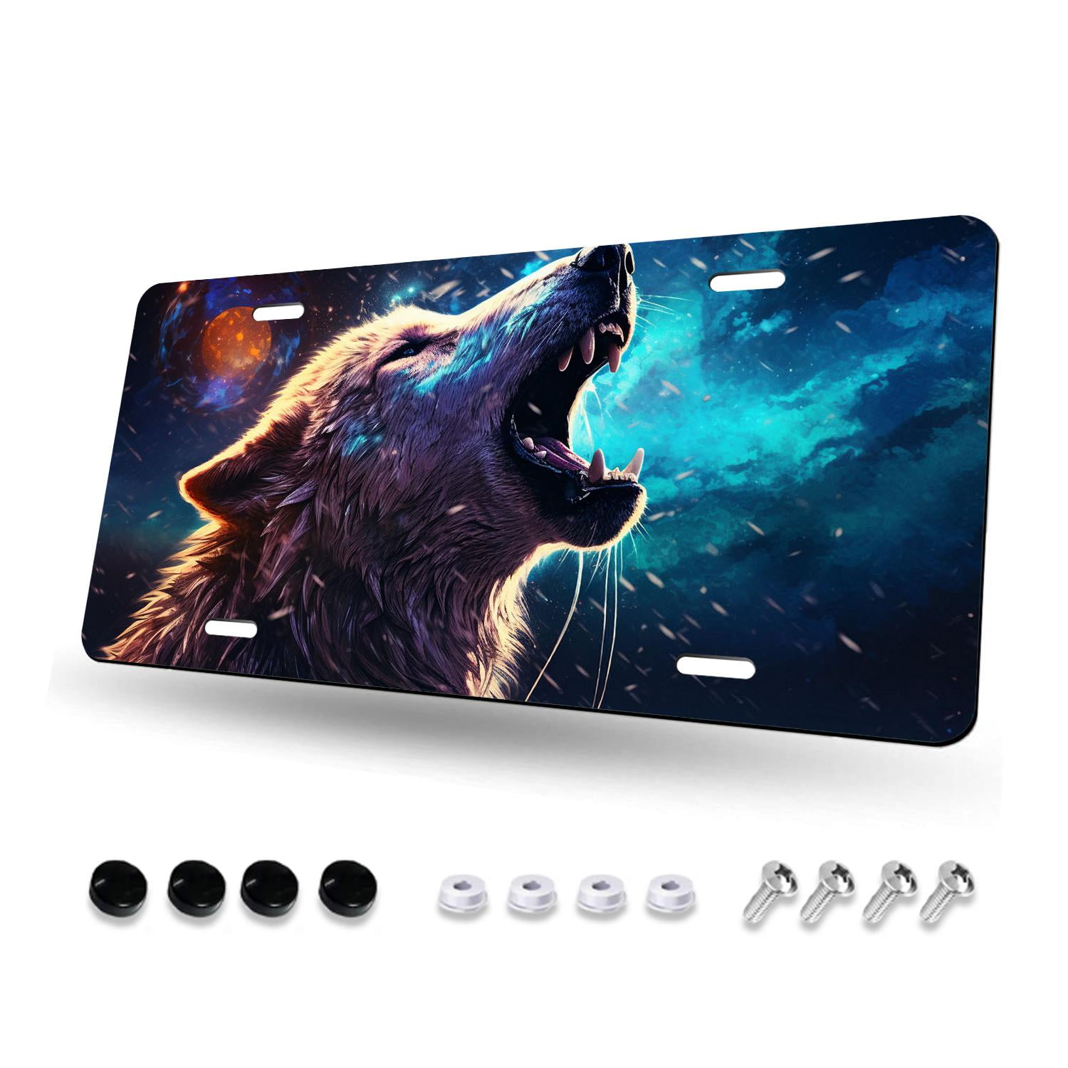 Wolf Howling at The Full Moon print Plate Cover, Decorative Aluminum ...