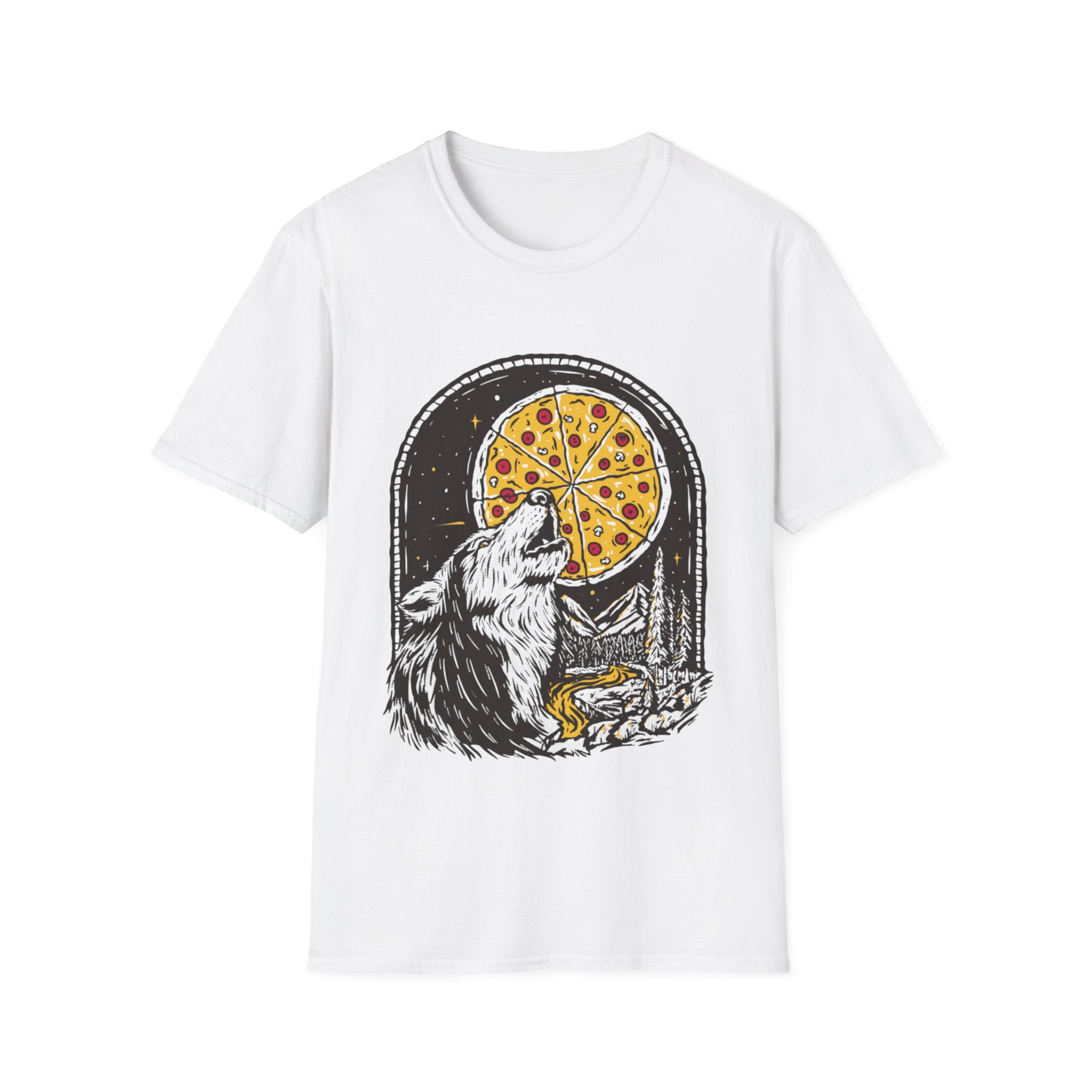 Wolf Howling at a Pizza Moon Outdoor Novelty - Walmart.com