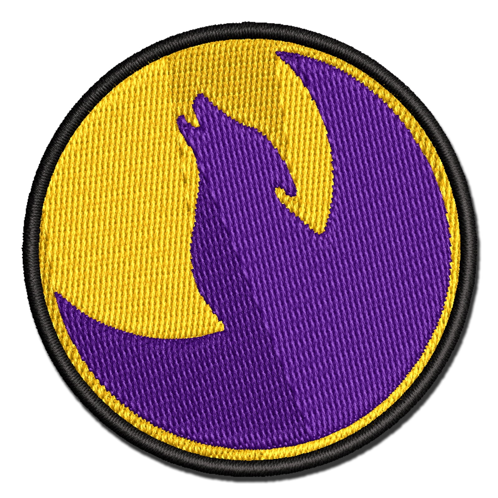 Wolf Howling with Moon Applique Multi-Color Embroidered Iron-On Patch ...