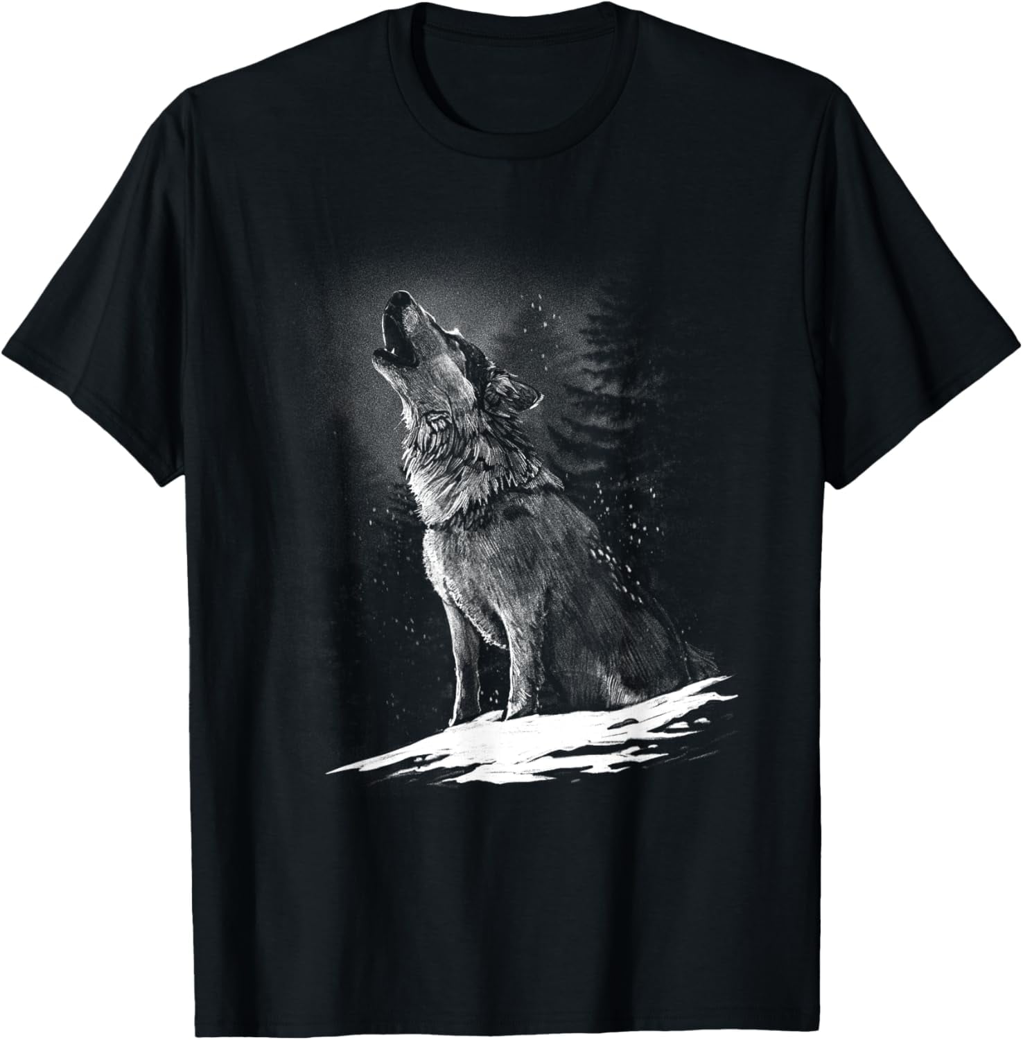 Wolf Hunting Ground, Icy Moon Forest wildlife T-Shirt - Walmart.com