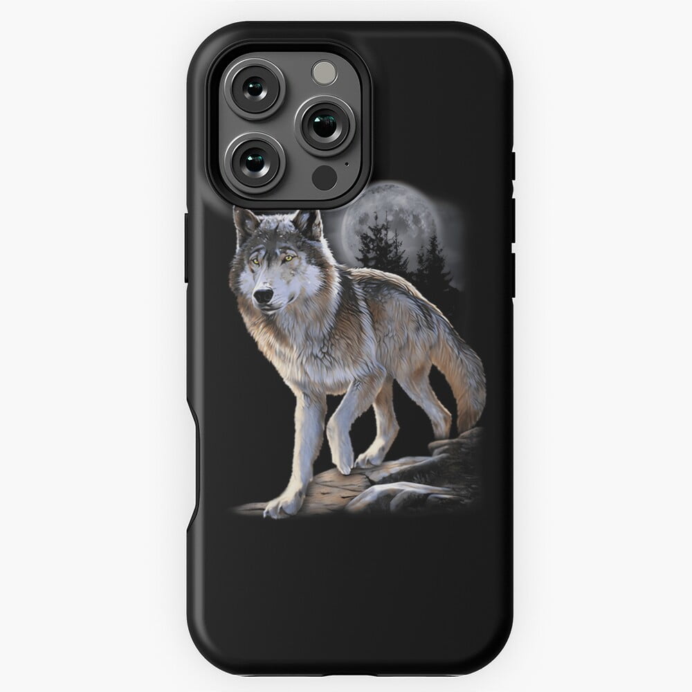 Wolf Hunting In The Night Phone Case for iPhone 16 15 14 13 12 11 Pro ...