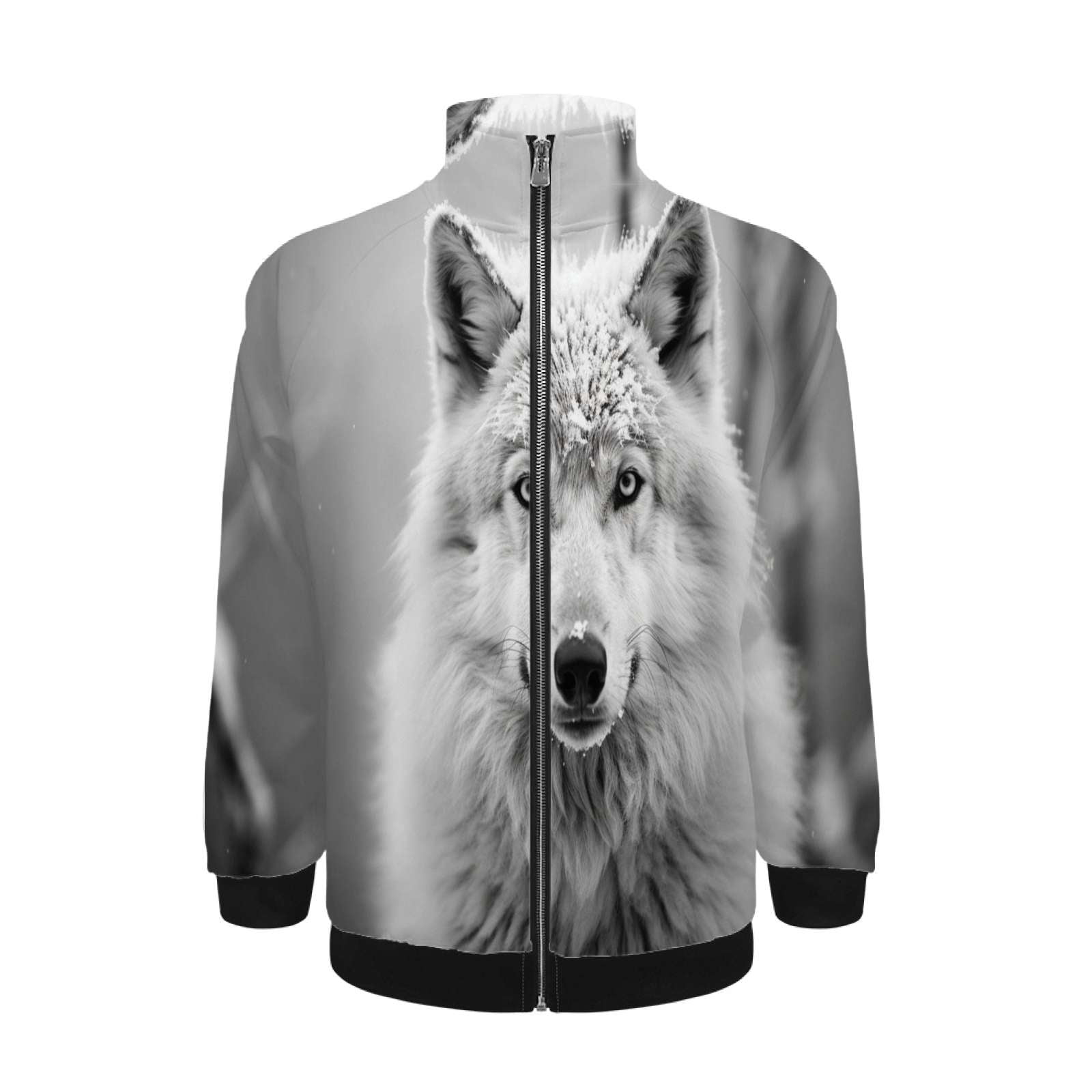 Wolf In Snowy Forest Jacket Men's Street Cool Long Sleeves Coat ...