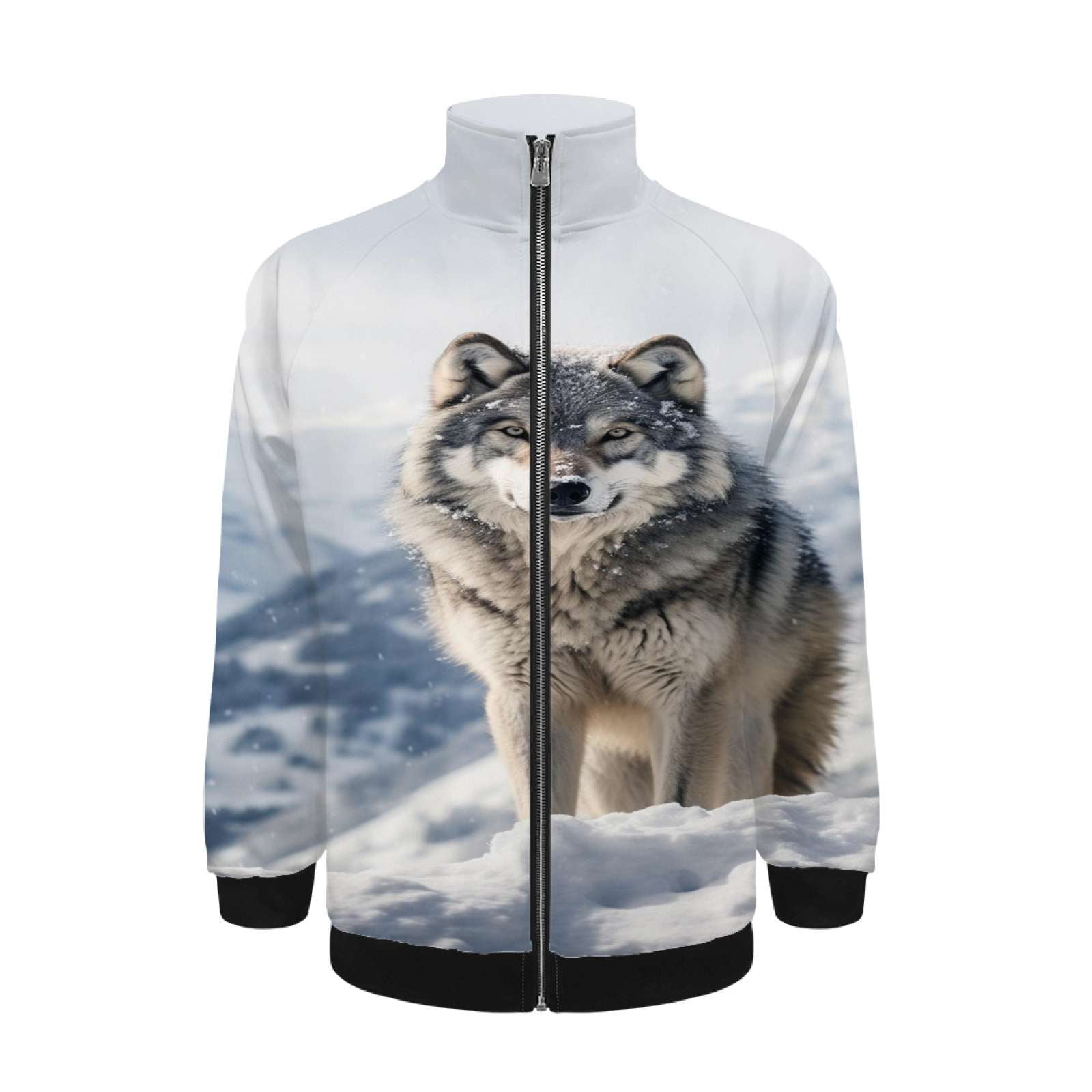 Wolf In Snowy Mountains Jacket Men's Street Cool Long Sleeves Coat ...