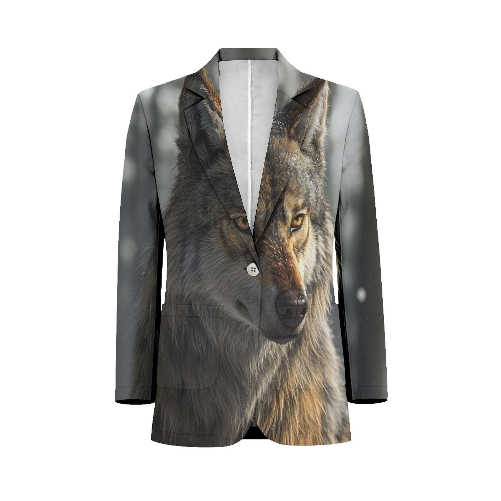 Wolf In Winter Forest Customized Men's Suits full man Shawl Collar ...