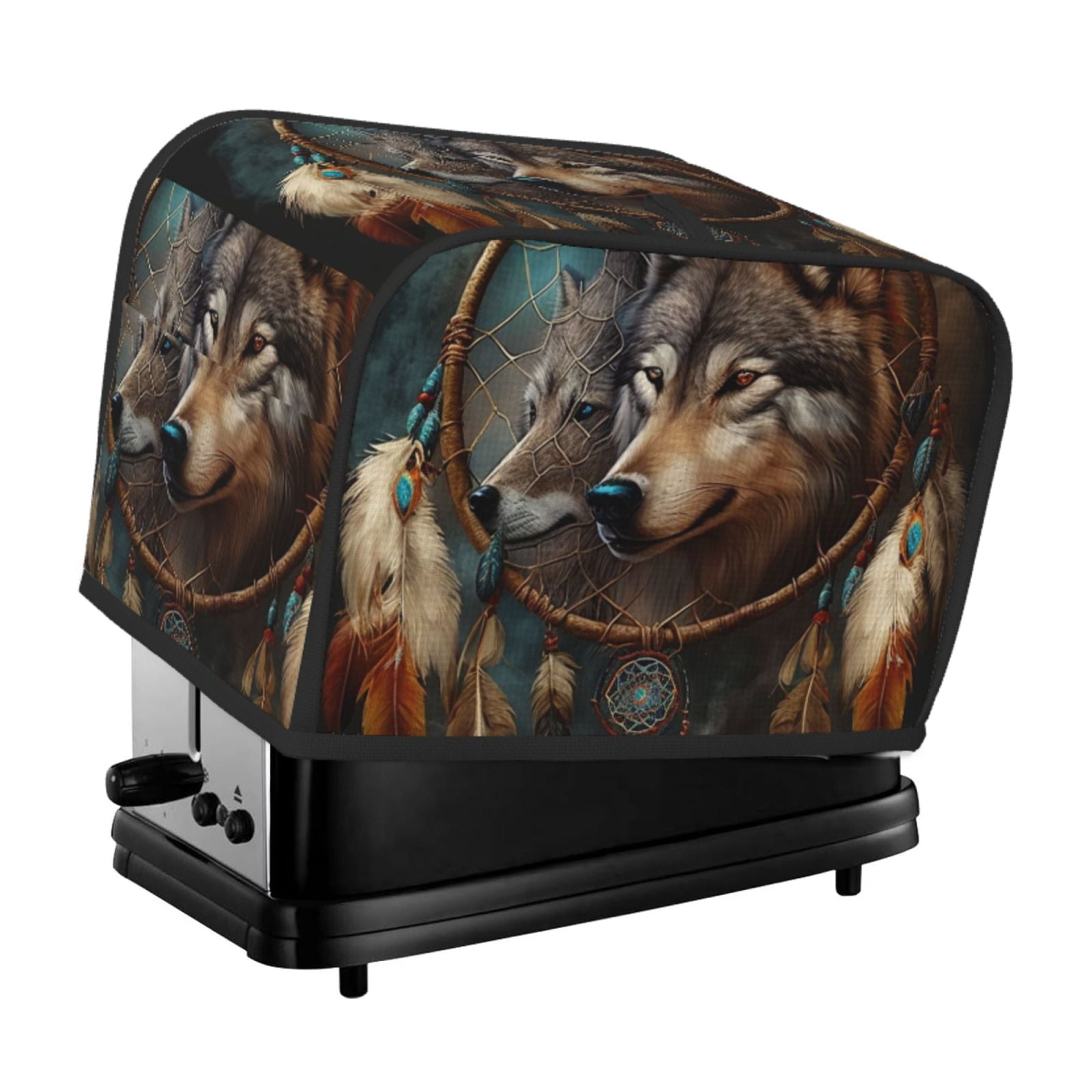 Wolf Indian Dream Feather 2 Slice Toaster Cover Bread Maker Dust ...
