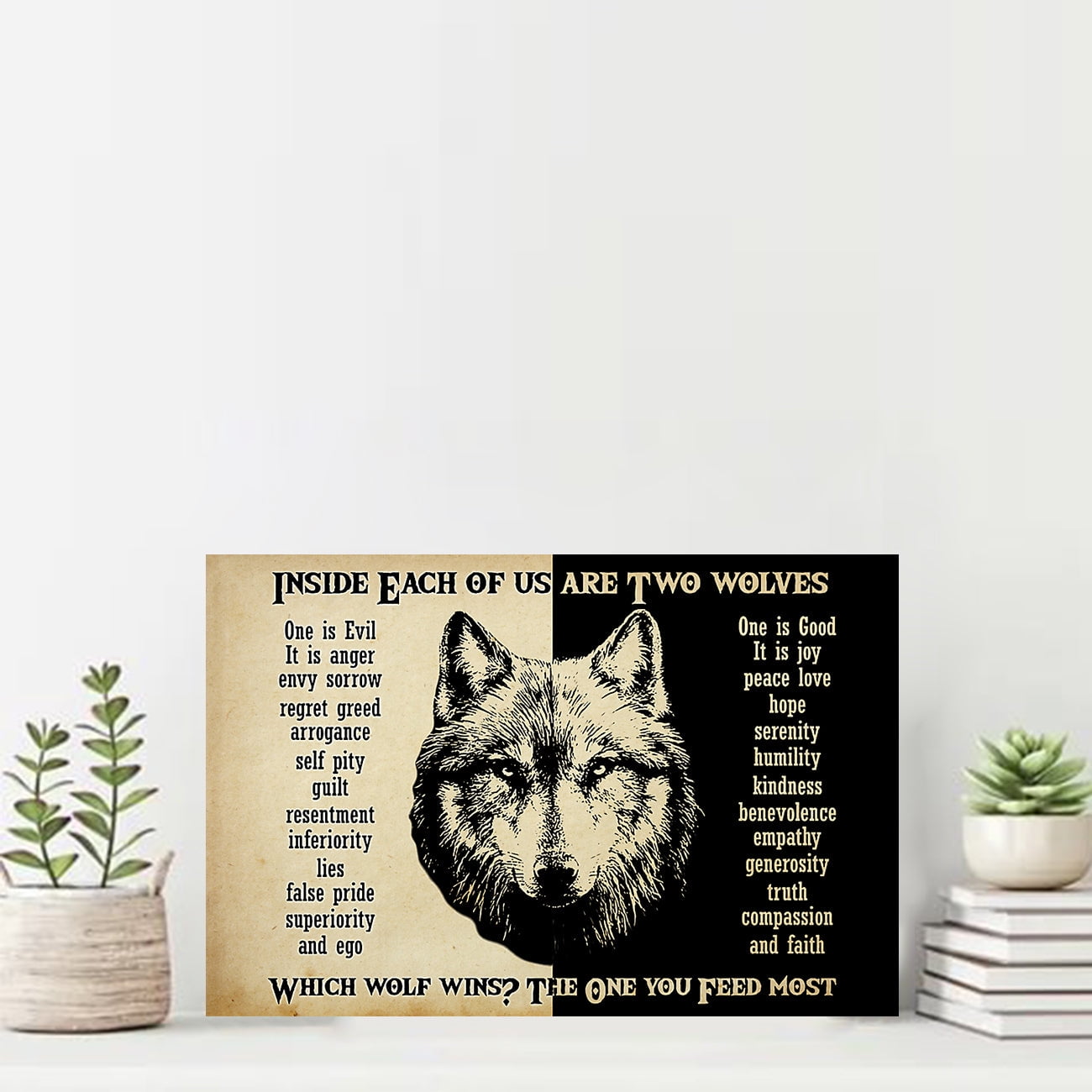 Wolf Inside Each Of Us Are Two Wolves Poster Wolf Poster Gift for Wolfl ...