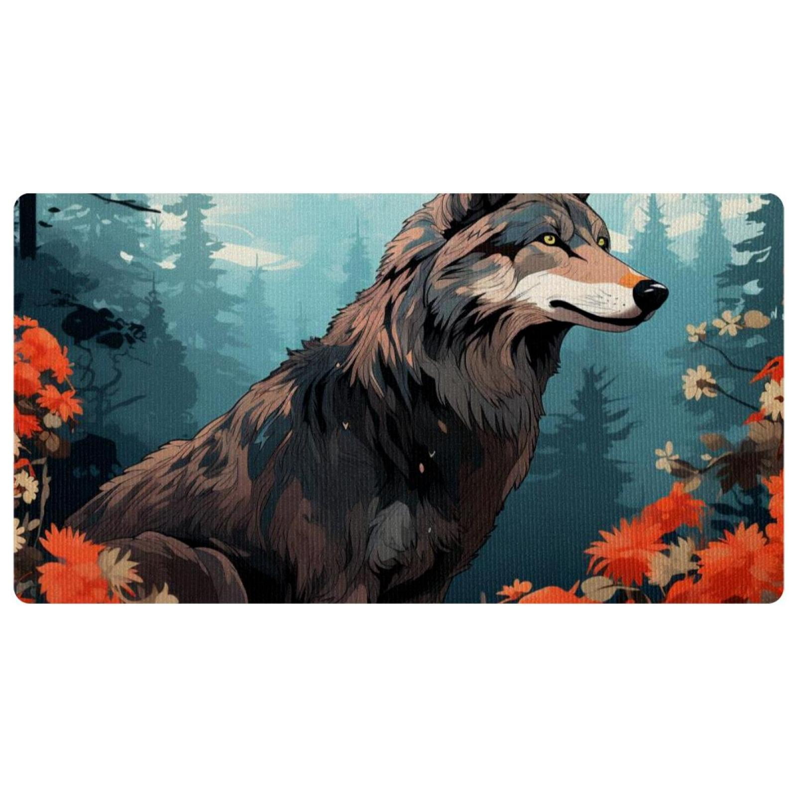 Wolf Kitchen Rug, Washable Kitchen Rugs , Runner Mat for Floor ...