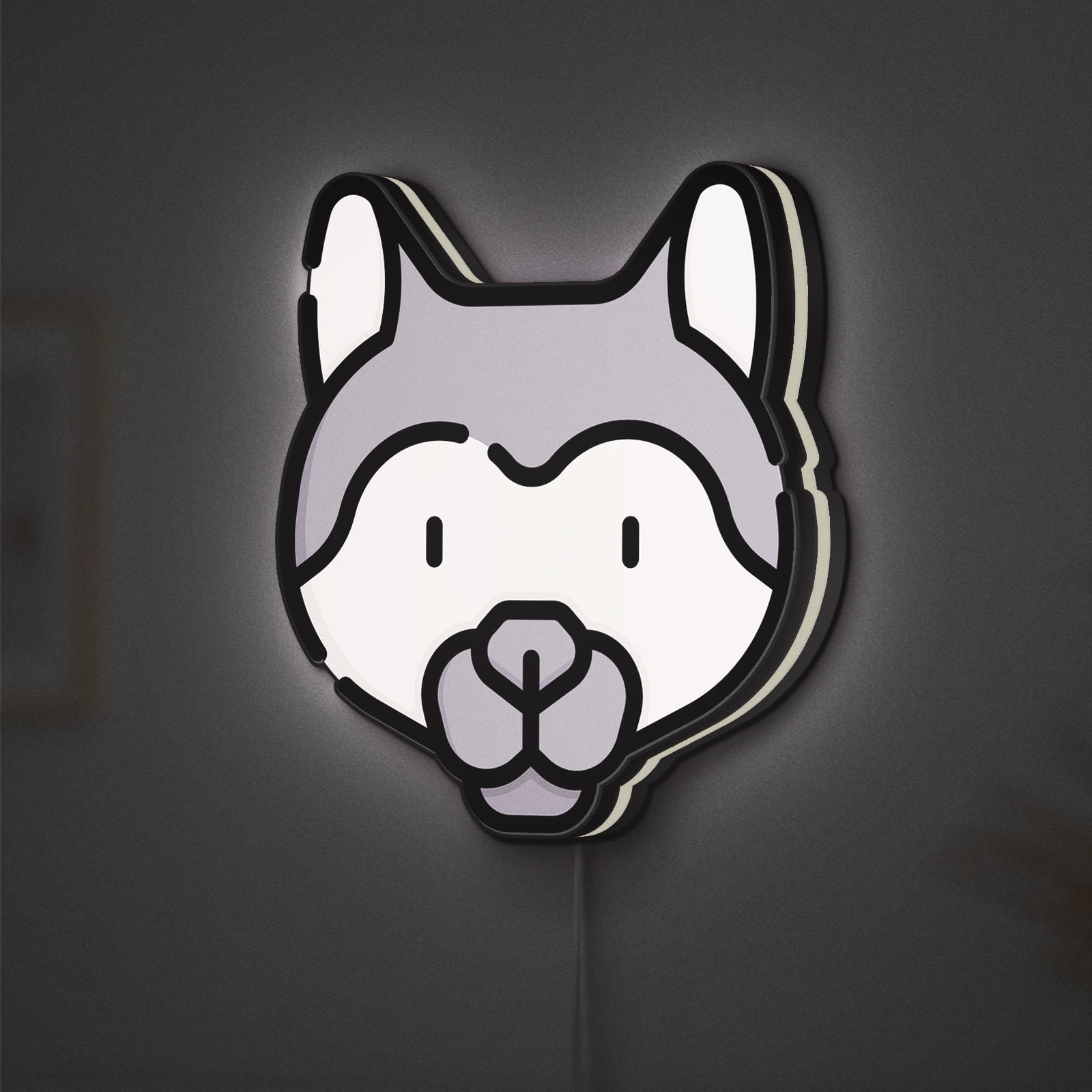 Wolf LED Lightbox - Wild Howl Silhouette Profile Decor, Custom Led Sign ...