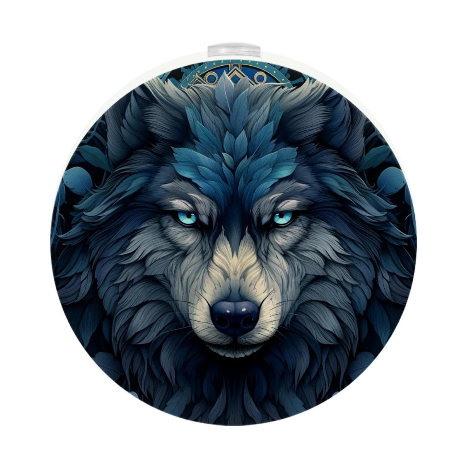 Wolf LED Round Night Light - 2 Pack, Plug-in Motion Sensor Wall Lamp ...