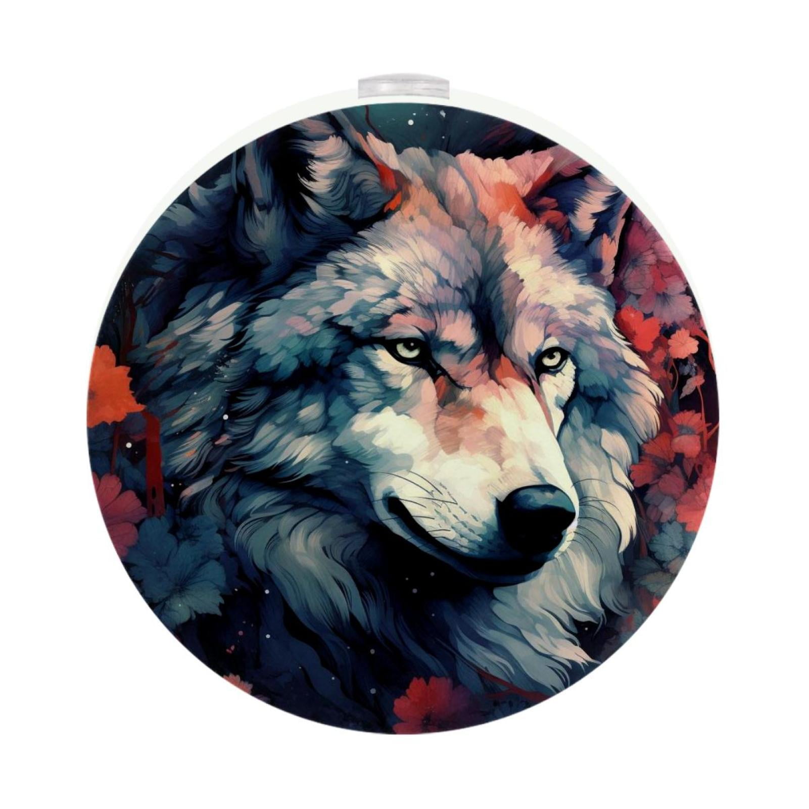 Wolf LED Round Night Light-2PCS: Bright and Energy Efficient ...