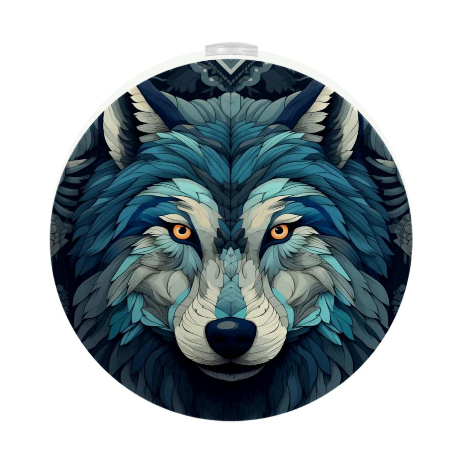 Wolf LED Round Night Light - 2PCS, Compact and Energy-Efficient ...
