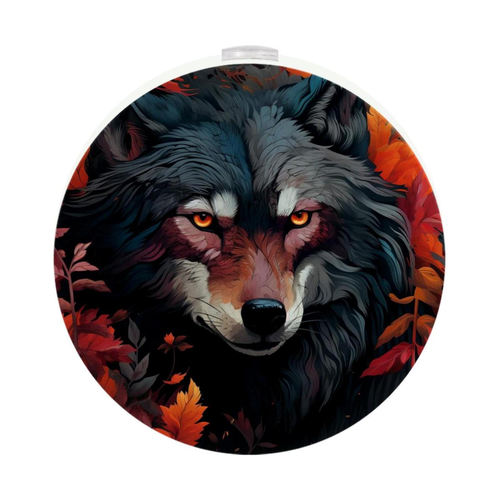 Wolf LED Round Night Light - 2PCS, Compact and Energy-Efficient ...