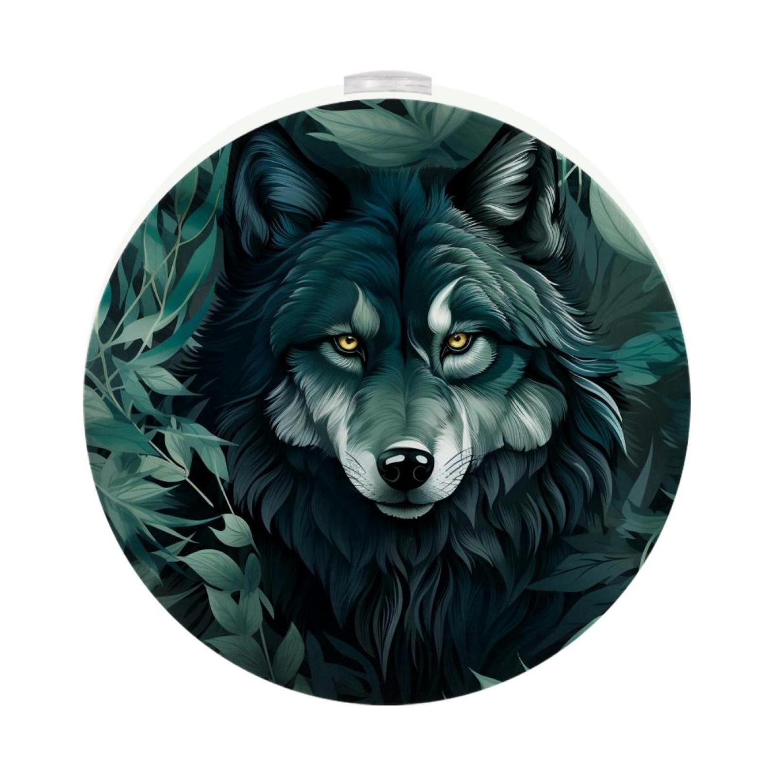 Wolf LED Round Night Light-2PCS, Energy Efficient Plug-in Bedroom ...