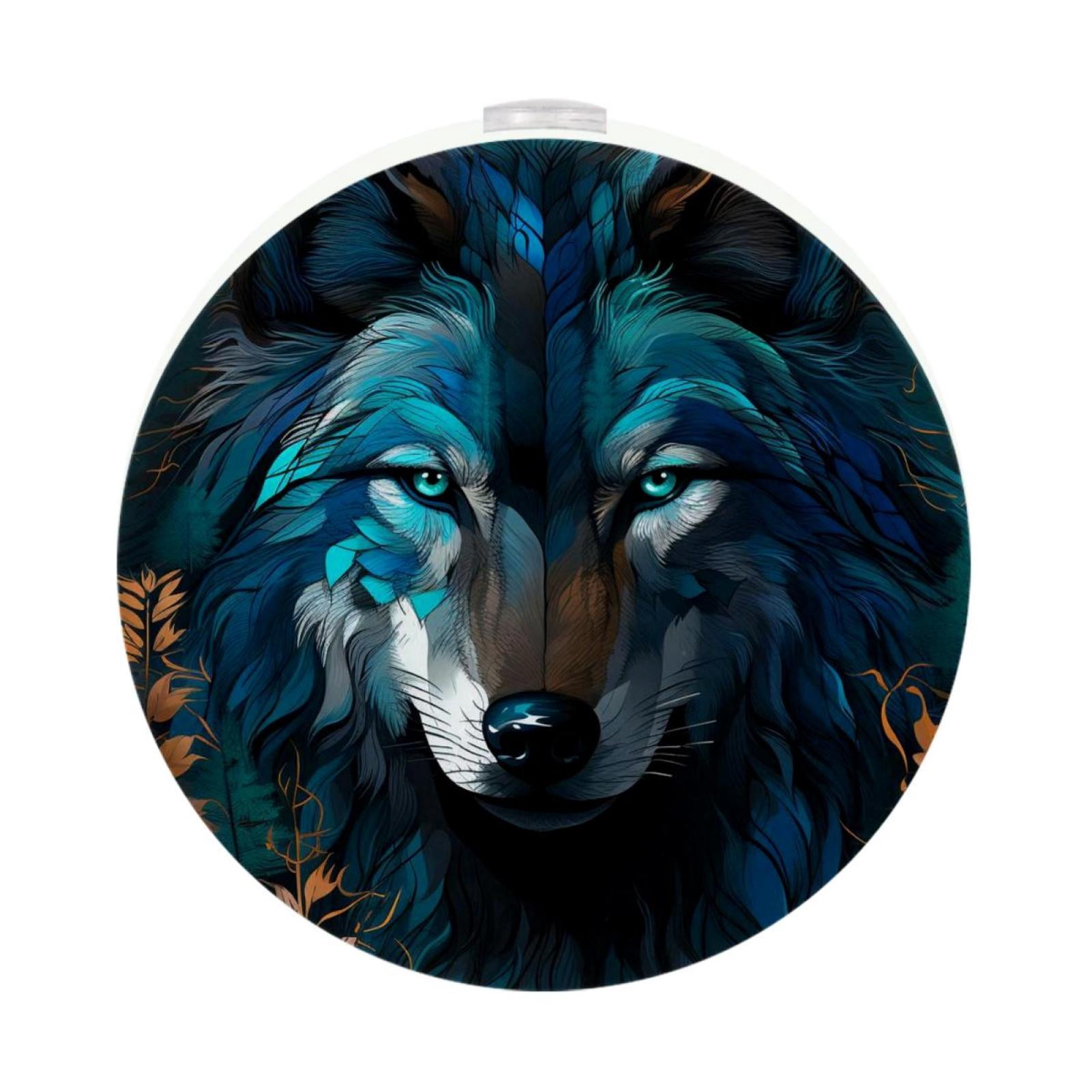 Wolf LED Round Night Light (2PCS) – Energy Efficient Plug-in Lamp with ...