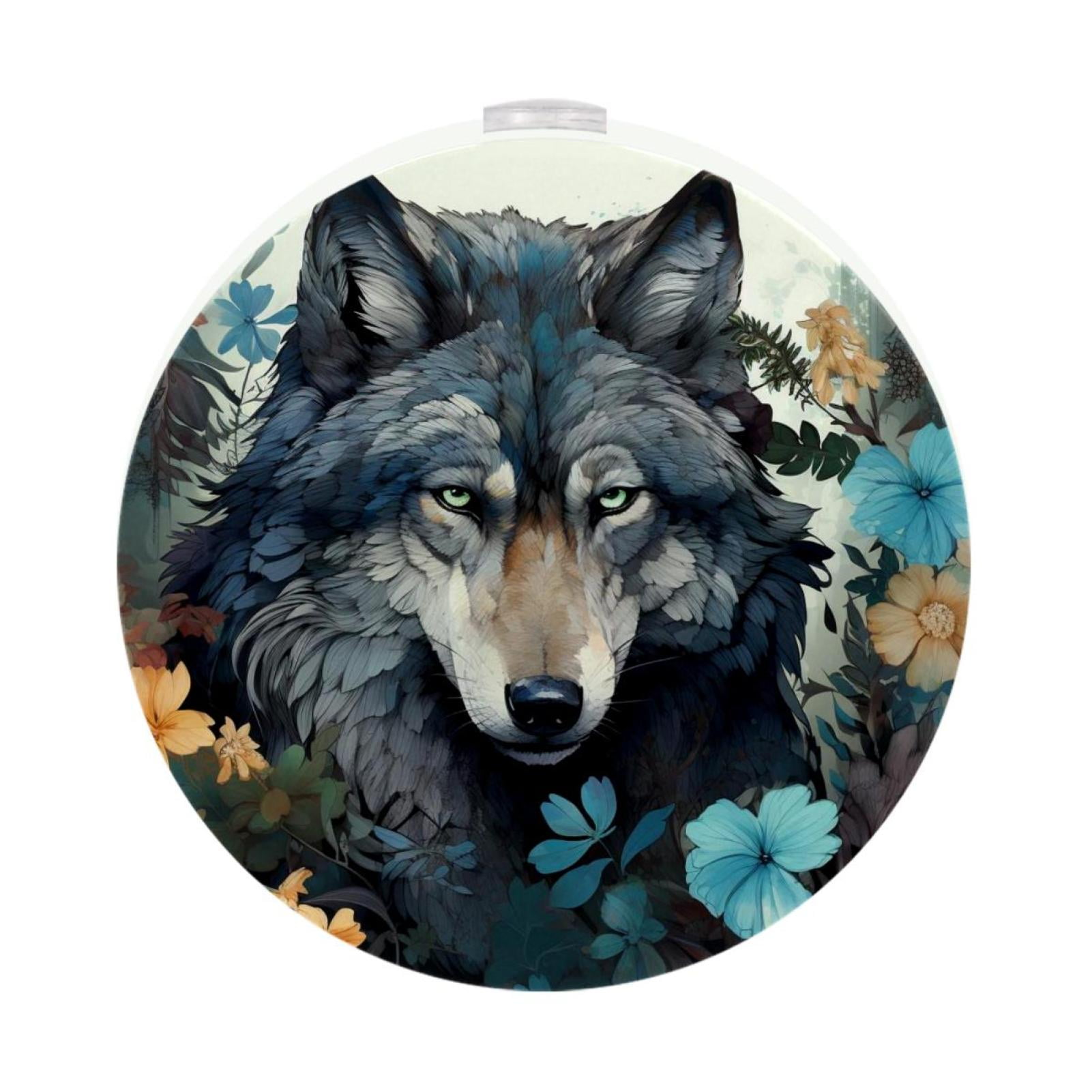 Wolf LED Round Night Light-2PCS | Energy-Efficient Plug-in Nightlights ...