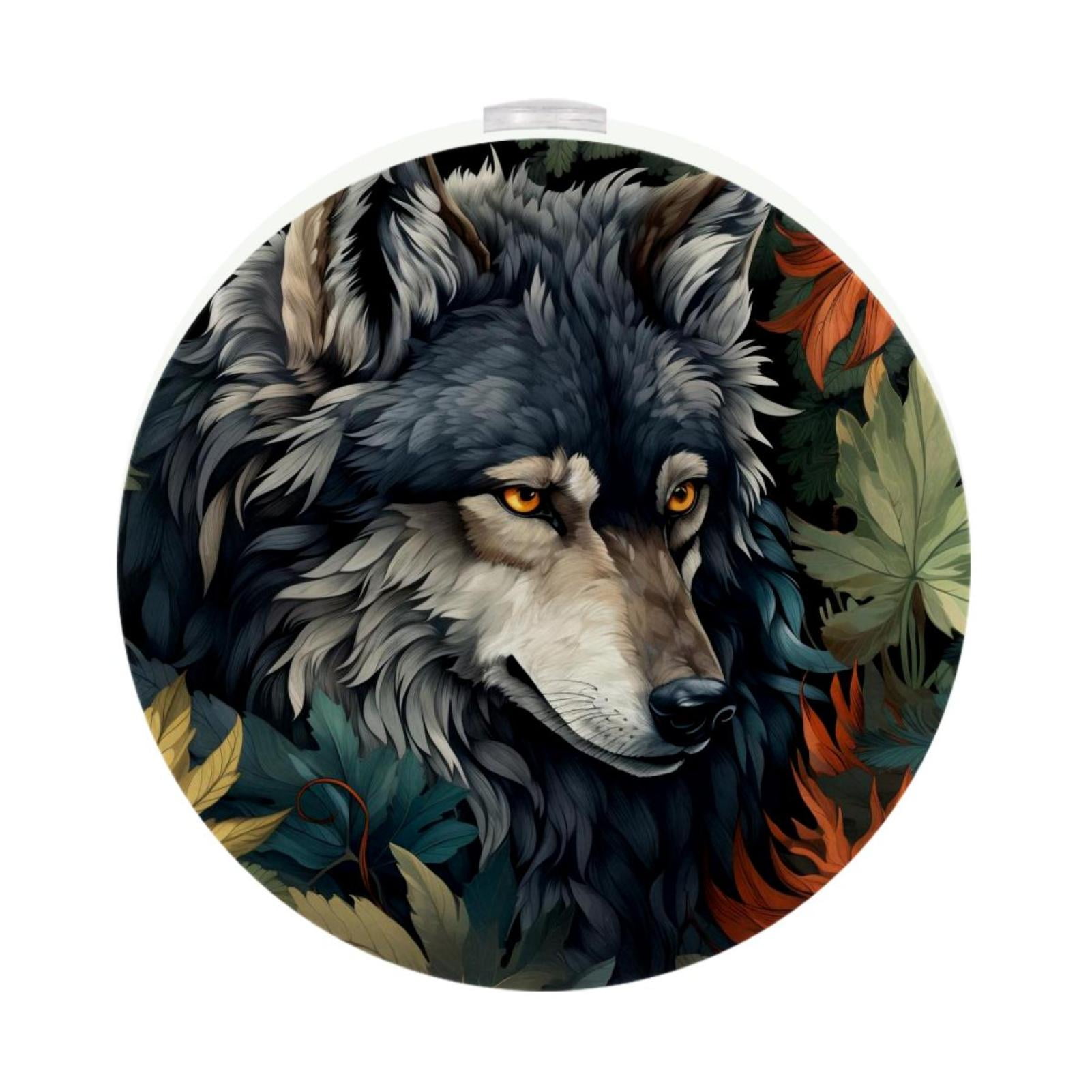 Wolf LED Round Night Light-2PCS | Energy-Efficient Plug-in Nightlights ...