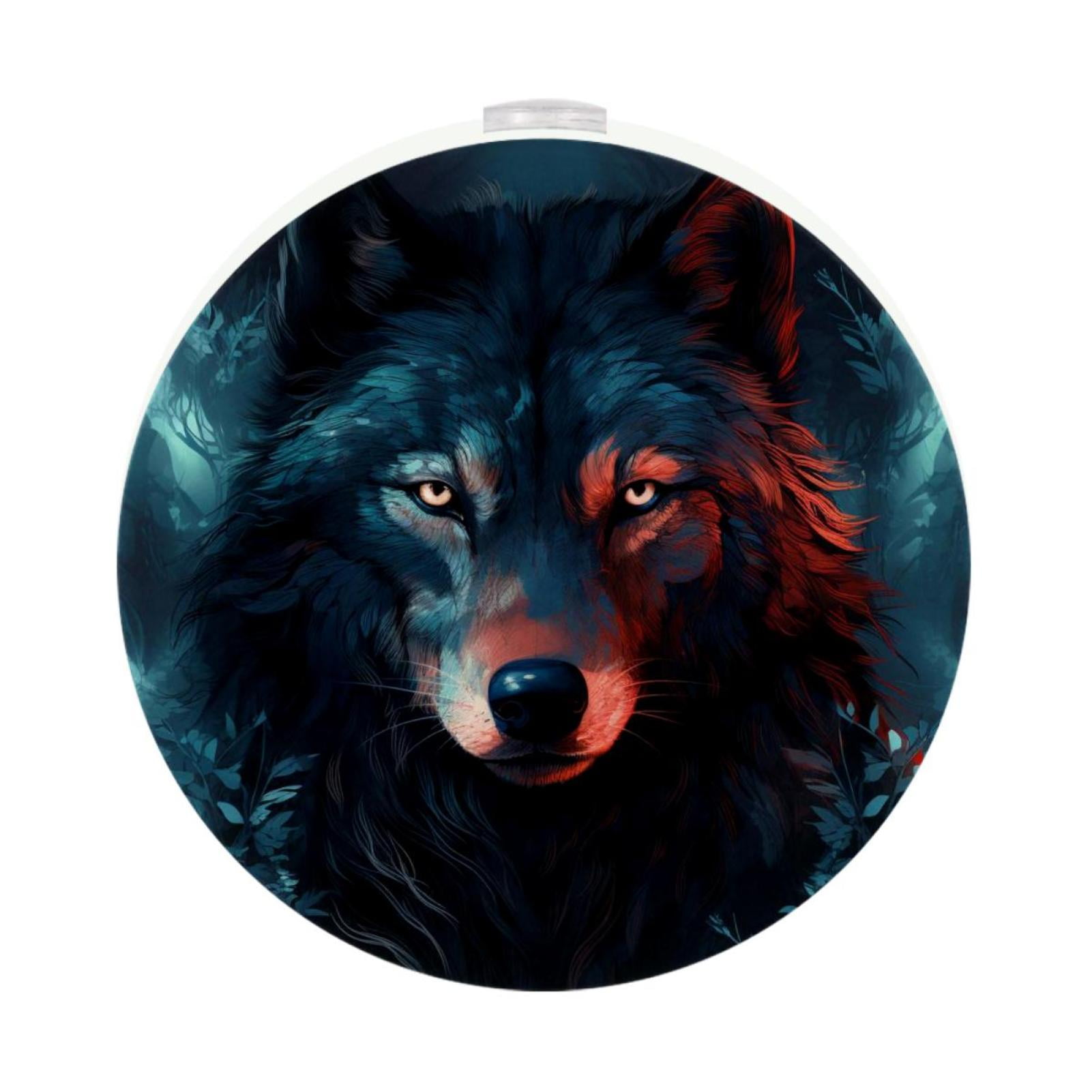 Wolf LED Round Night Light-2PCS | Energy-Efficient Plug-in Nightlights ...