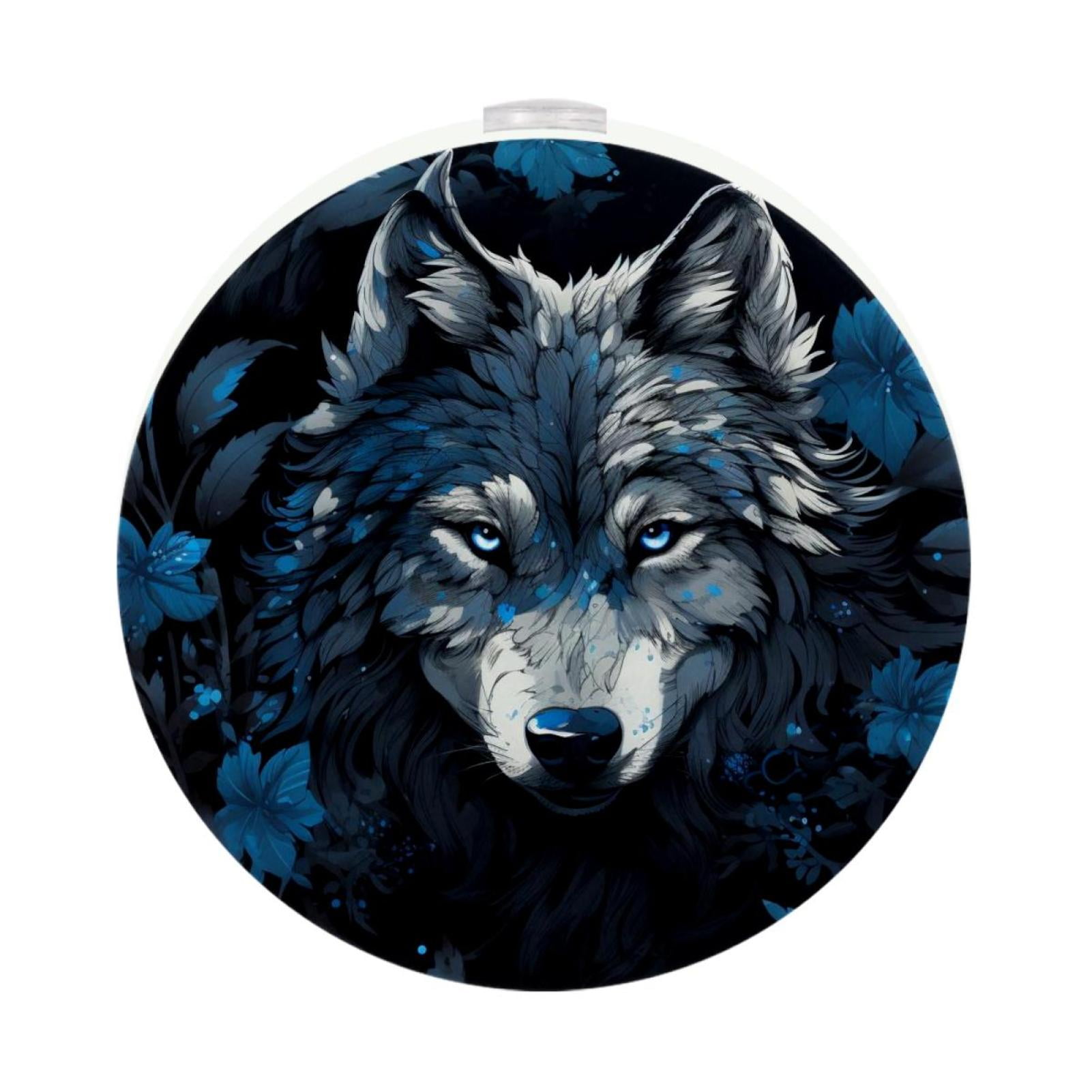 Wolf LED Round Night Light-2PCS, Motion Sensor Plug-in Brightness ...