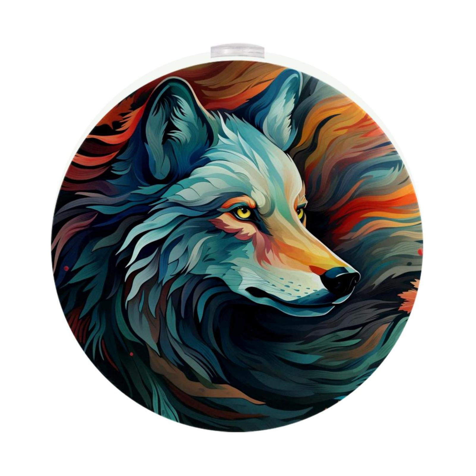Wolf LED Round Night Light-2PCS Ultra Bright Candle Battery Powered for ...