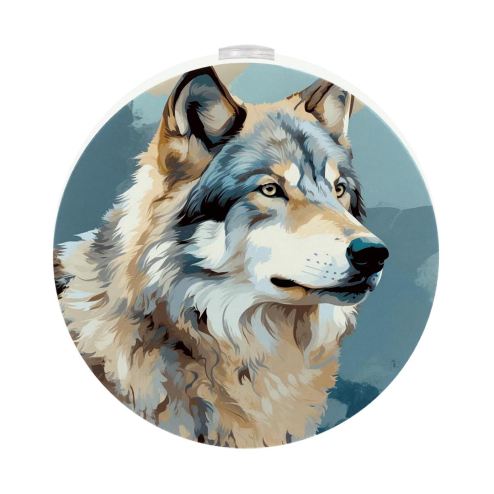 Wolf LED Round Night Light-2PCS: Wireless & Portable Small Lights for ...