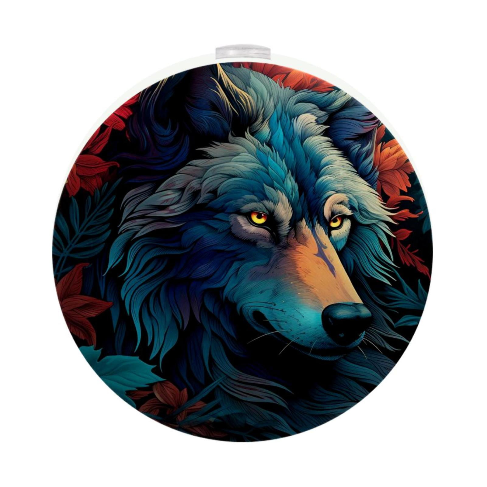 Wolf LED Round Night Light-2PCS: Wireless & Portable Small Lights for ...