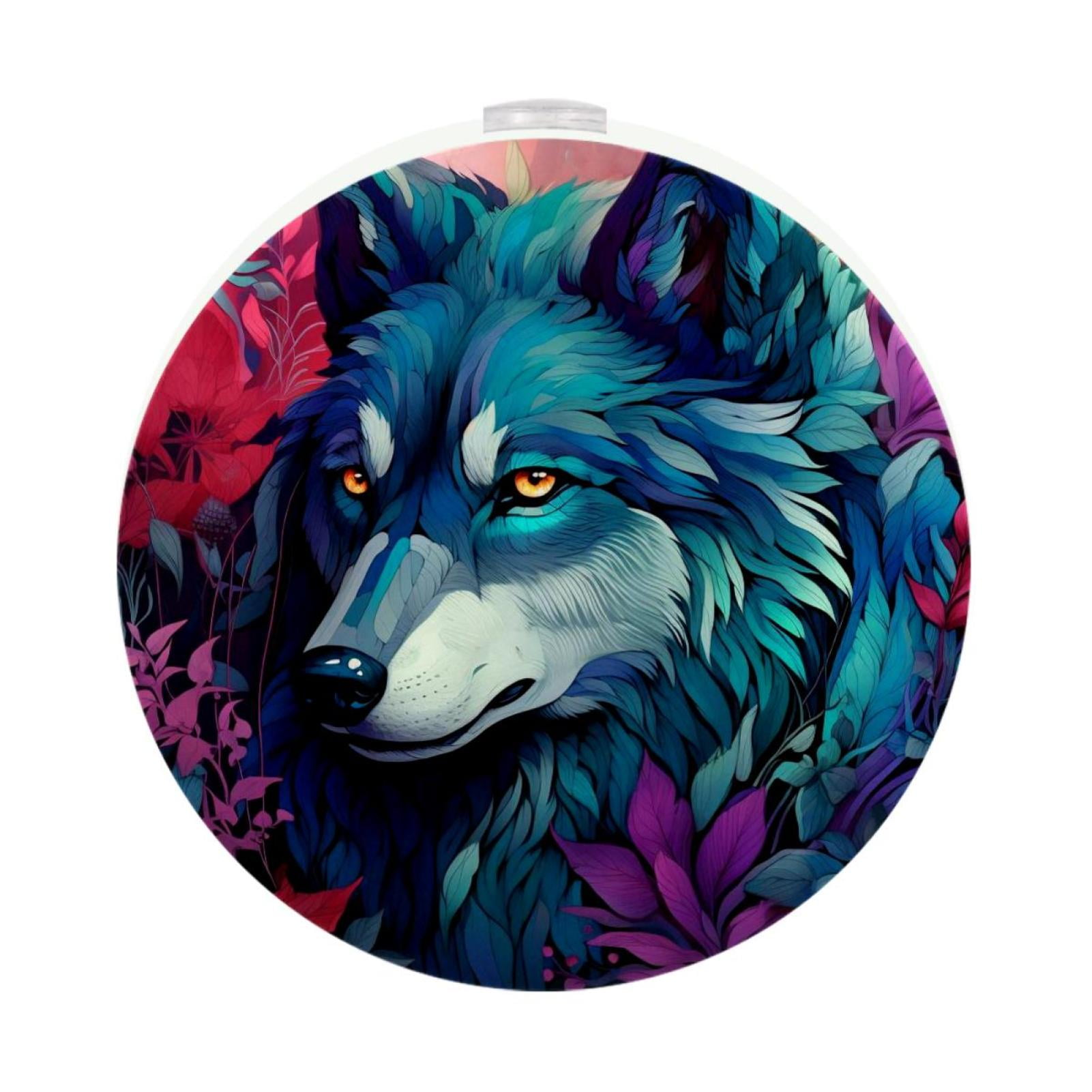 Wolf LED Round Night Light-2PCS: Wireless & Portable Small Lights for ...