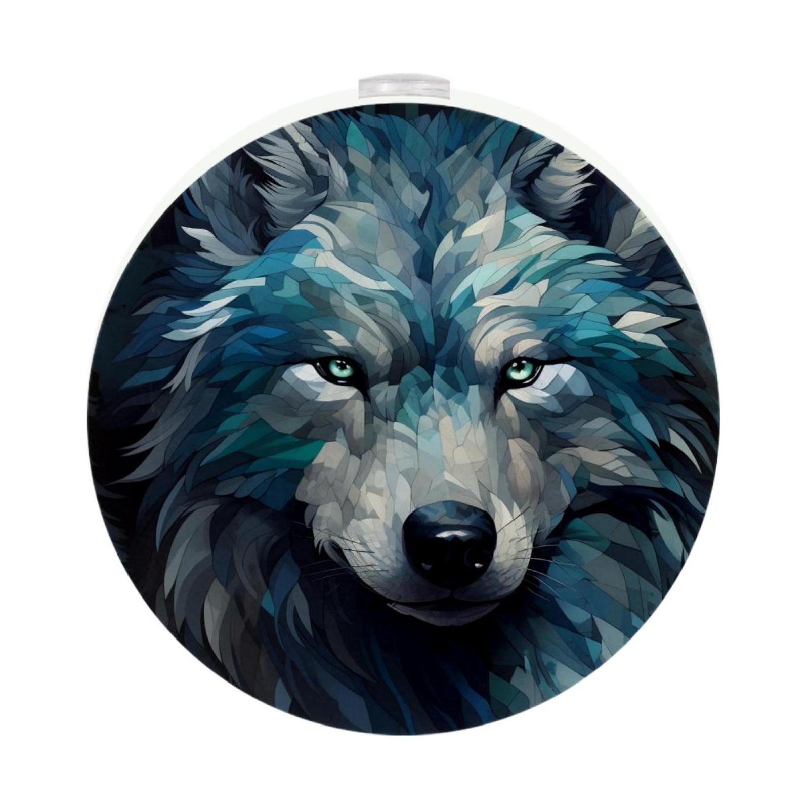 Wolf LED Round Night Light-2PCS: Wireless & Portable Small Lights for ...