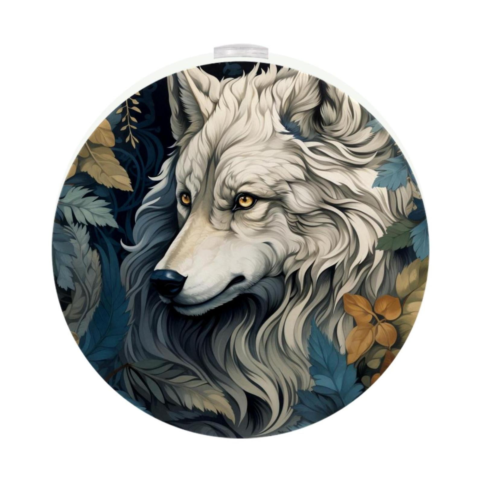 Wolf LED Round Night Light-2PCS: Wireless & Portable Small Lights for ...