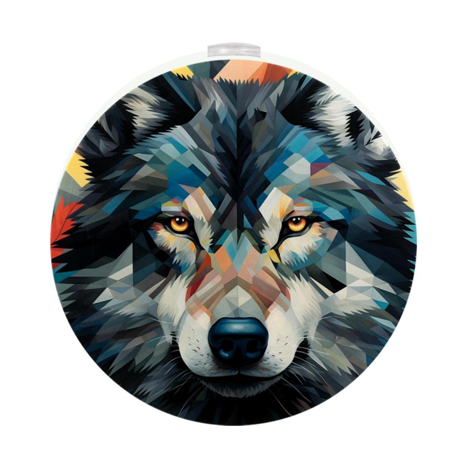 Wolf LED Round Night Light- Set of 2, Portable Rechargeable Mini Circle ...