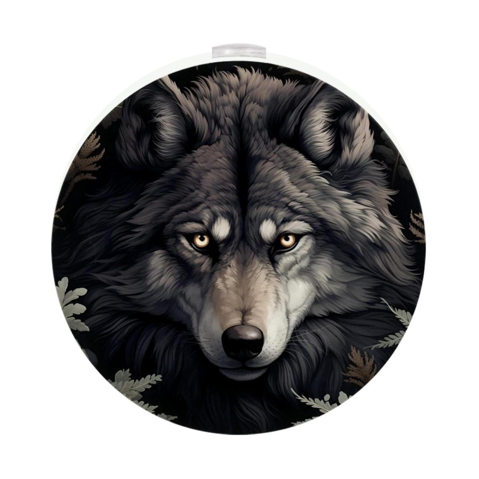 Wolf LED Round Night Light- Set of 2, Portable Rechargeable Mini Circle ...